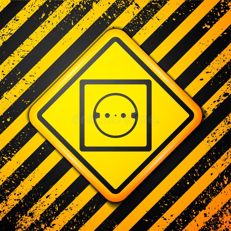 Black Electrical Outlet Icon Isolated on Yellow Background. Power ...