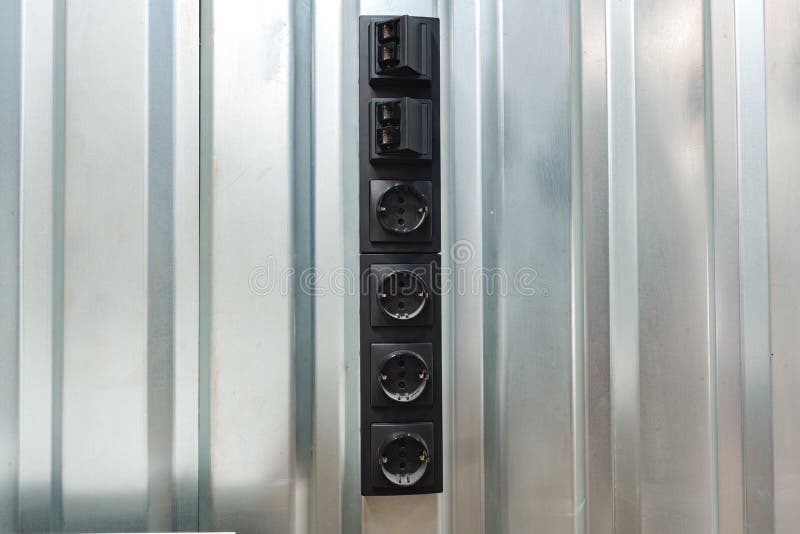 Black Electrical Outlet Socket on a Room Wall Close Up Stock Photo ...