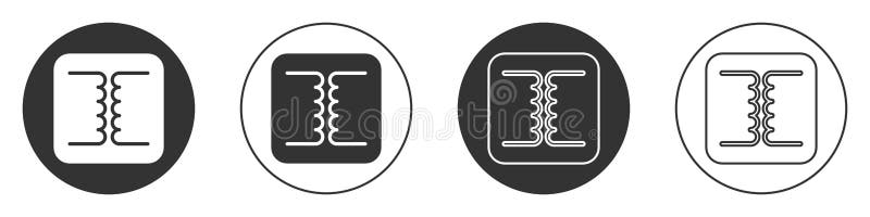 Black Electrical Transformer Icon Isolated On White Background Circle Button Stock Vector