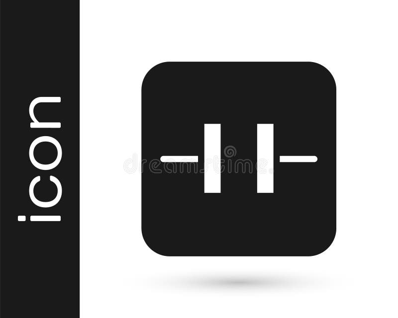 Black Electrolytic Capacitor Icon Isolated on White Background. Vector ...