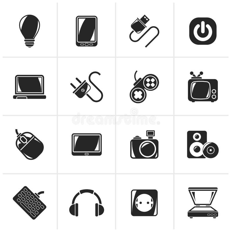 Electronic Devices Objects Icons Stock Vector - Illustration of ...