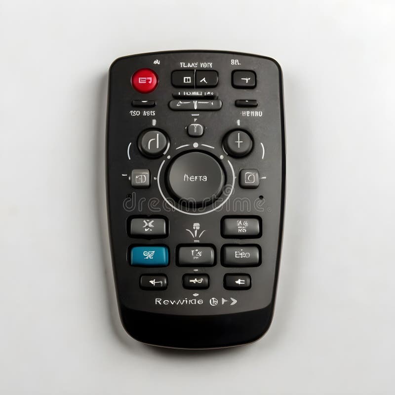 A Black Electronic Remote Control with Numerous Buttons and Symbols ...