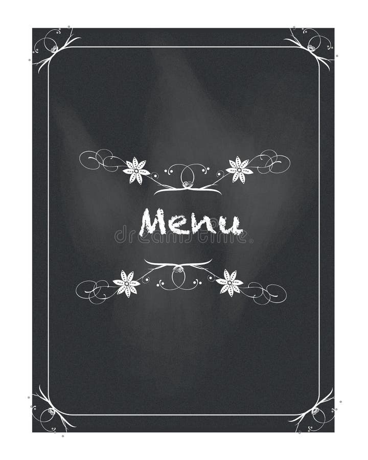 Black Elegant Chalkboard Menu Design Stock Illustration - Illustration ...