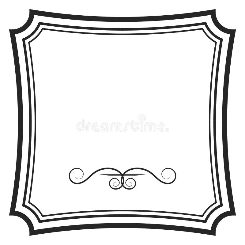 Vintage Label Template. Blank Decorative Linear Border Stock Vector ...