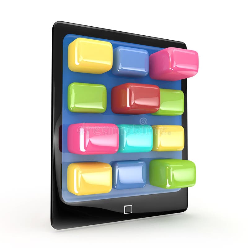 Black Elegant Tablet Touch Pad Stock Illustration - Illustration of ...