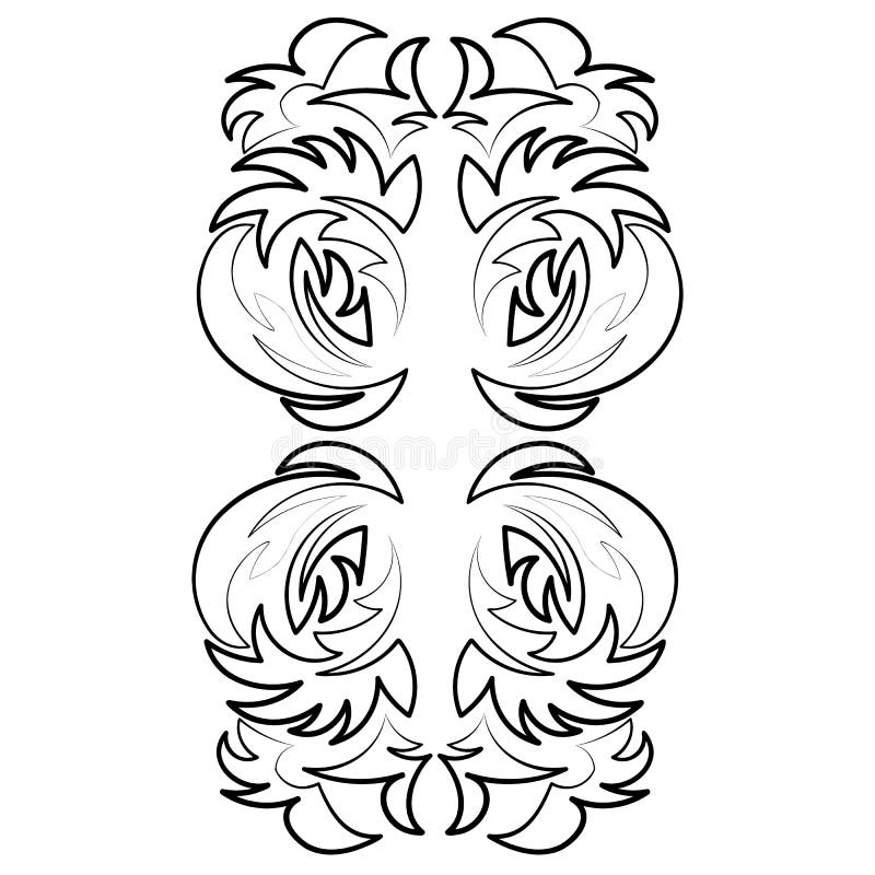 Black Element in Retro Style on White Background. Abstract Modern ...