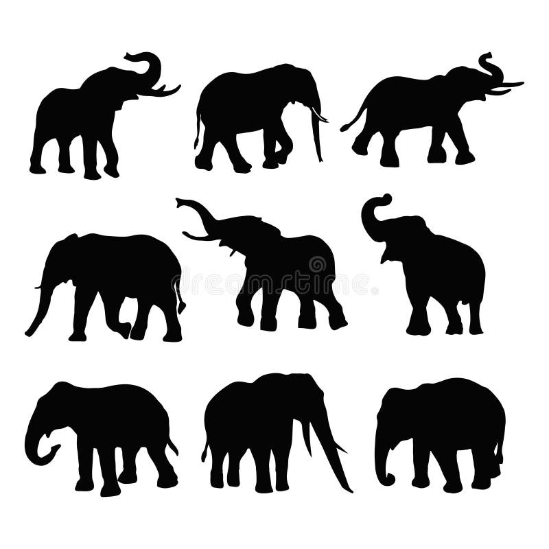 Black Elephant Vector Art Icon, Creative Design and Graphics. Stock ...