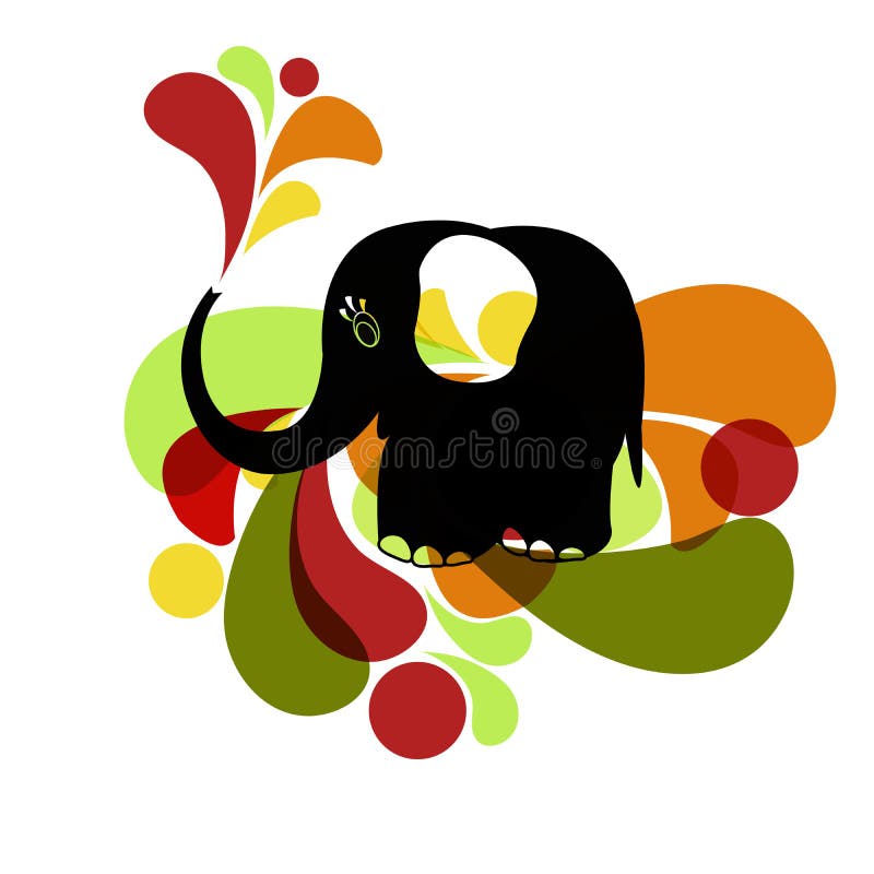 Black elephant stock vector. Illustration of safari, mammals - 77252734