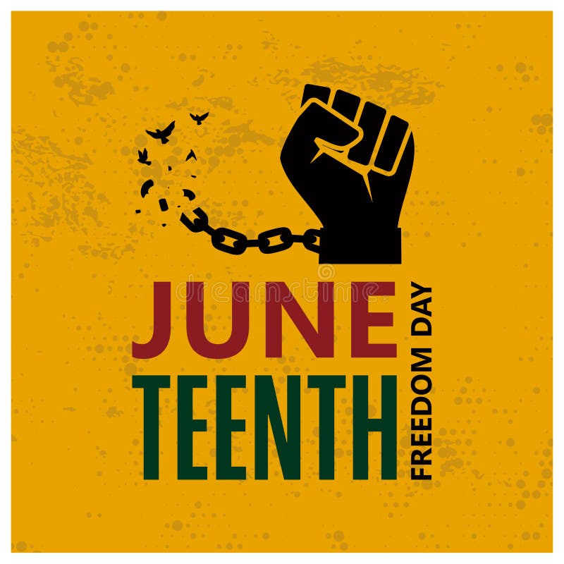 Black Emancipation Day. Clenched Hands Break the Chain Stock ...