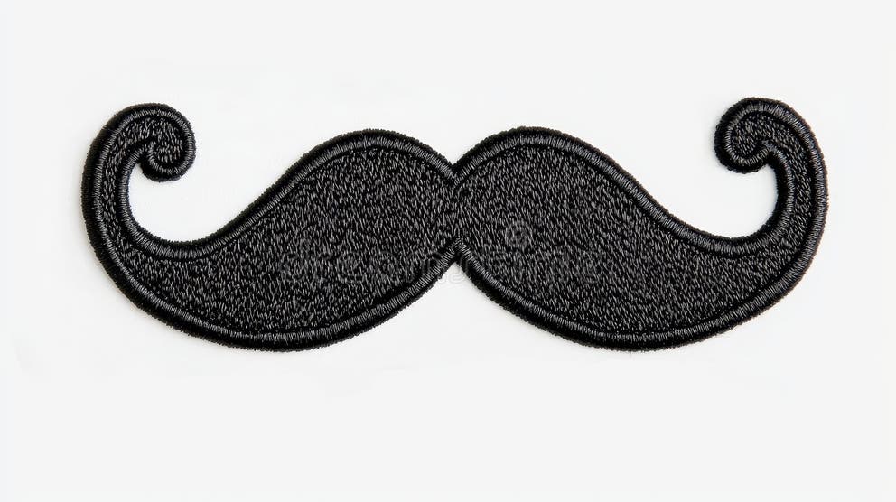 Black Embroidered Mustache Patch Fabric, Design, Accessory, Mustache ...