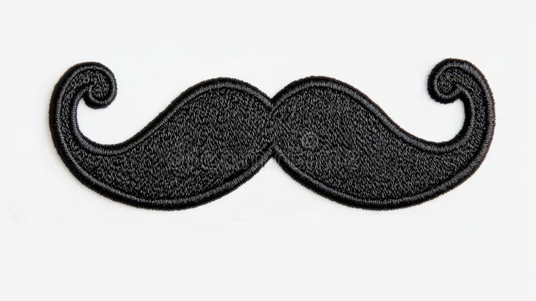 Black Embroidered Mustache Patch Fabric, Design, Accessory, Mustache ...
