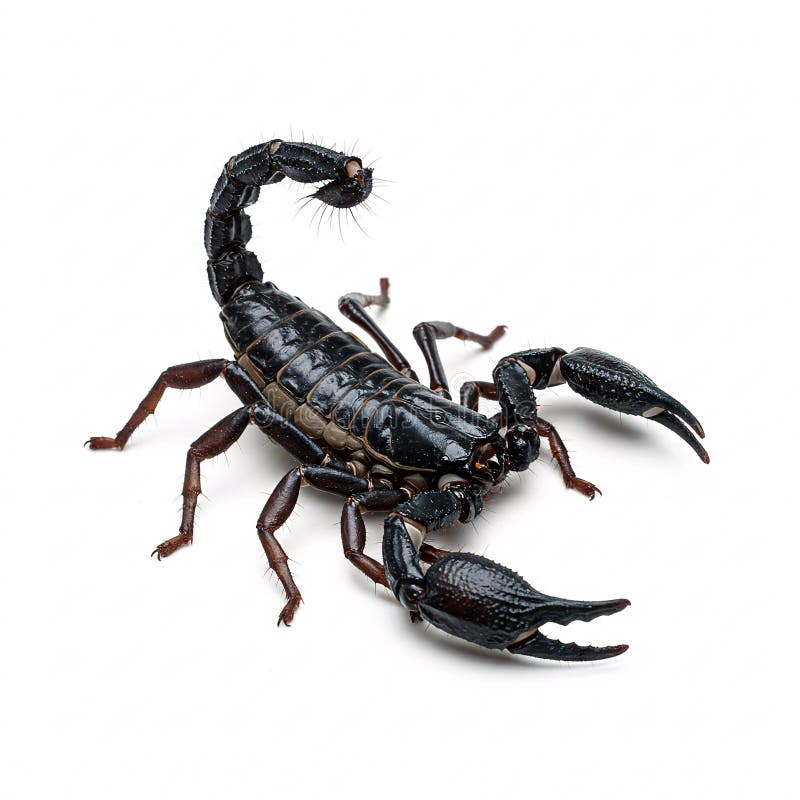 Black Emperor Scorpion Isolated on White Background Stock Illustration ...