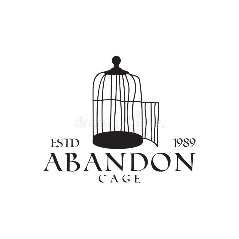 Black Empty Bird Cage Logo Design Stock Vector - Illustration of cell ...