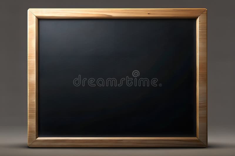 Black Empty Board with a Wooden Frame, AI-generated. Stock Illustration ...