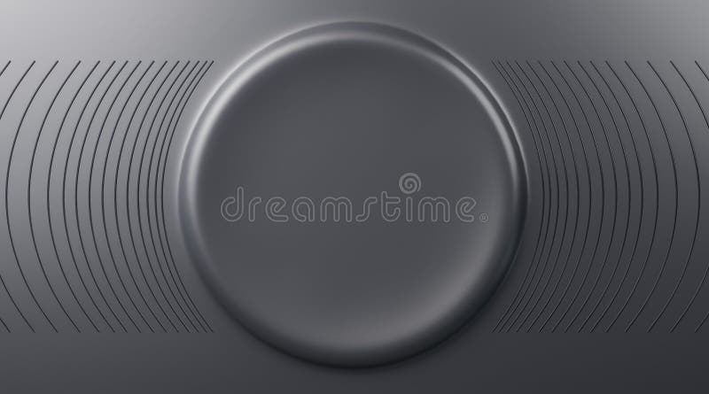 Black Empty Button Silhouette As Stylish Wallpaper. 3D Rendering, Mock ...
