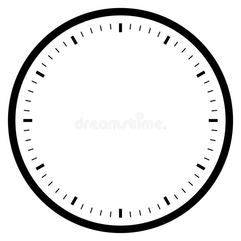 Black Empty Clock Isolated on White for Pattern and Design Stock ...