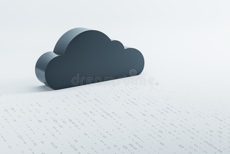 Black Empty Cloud Figure Standing on a White Surface, Data and Internet ...