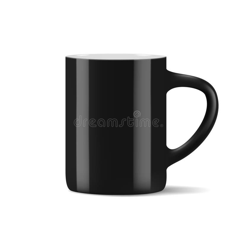 Black Empty Coffee Mug Template, Isolated on White Background. Stock ...