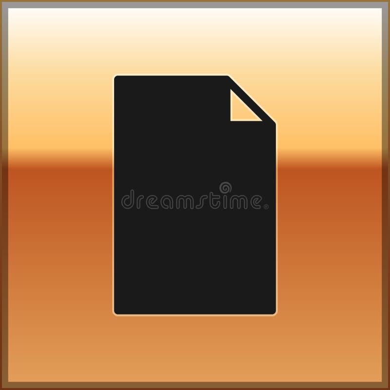 Black Empty Document Icon Isolated on Gold Background. Checklist Icon ...