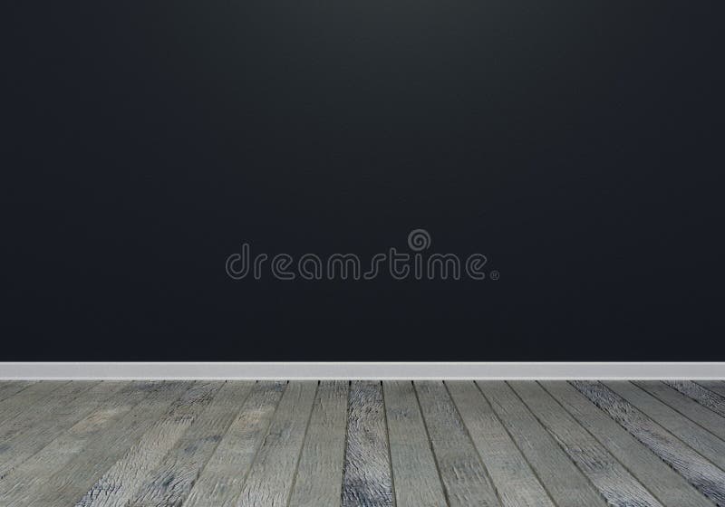 Black Empty Interior Room, Front View, Wood Floor Stock Illustration ...