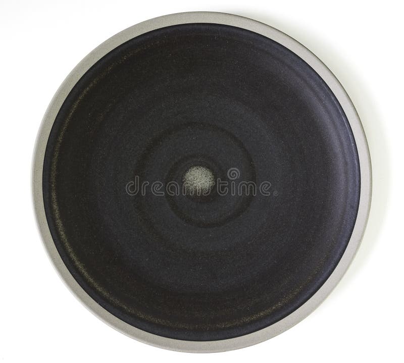 Black Empty Plate on White Background Stock Image - Image of fragile ...