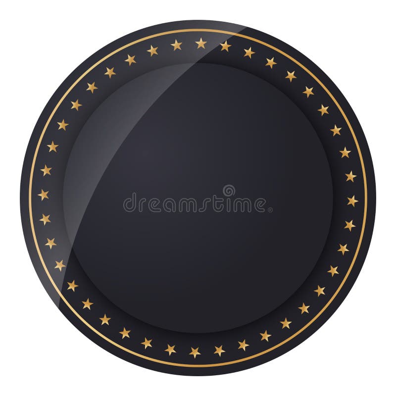 Black Empty Round Label Element on White Stock Illustration ...