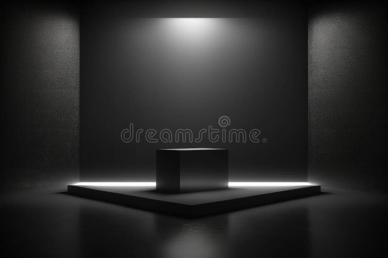 Black Empty Scene for Product Presentation. Mockup Pedestal with ...