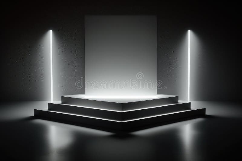 Black Empty Scene for Product Presentation. Mockup Pedestal with ...