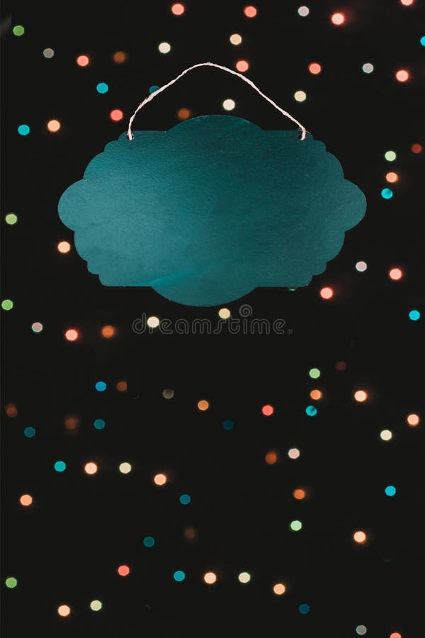 Black Empty Sign Board with Blur Lights Stock Illustration ...