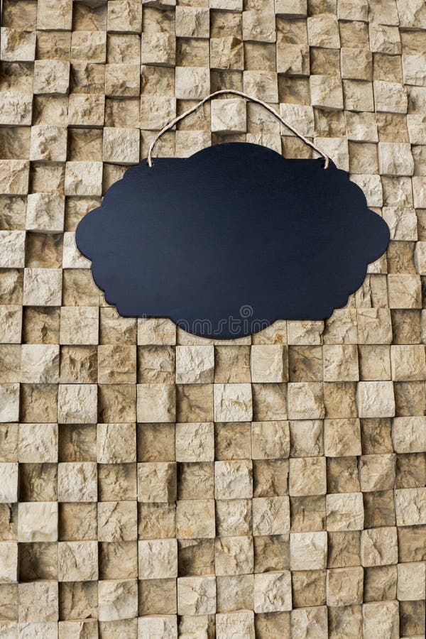 Black Empty Sign Board on Stone Background Stock Image - Image of ...