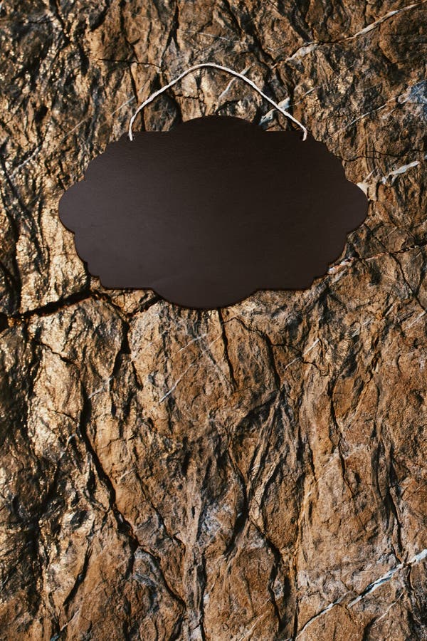 Black Empty Sign Board on Stone Background Stock Image - Image of ...