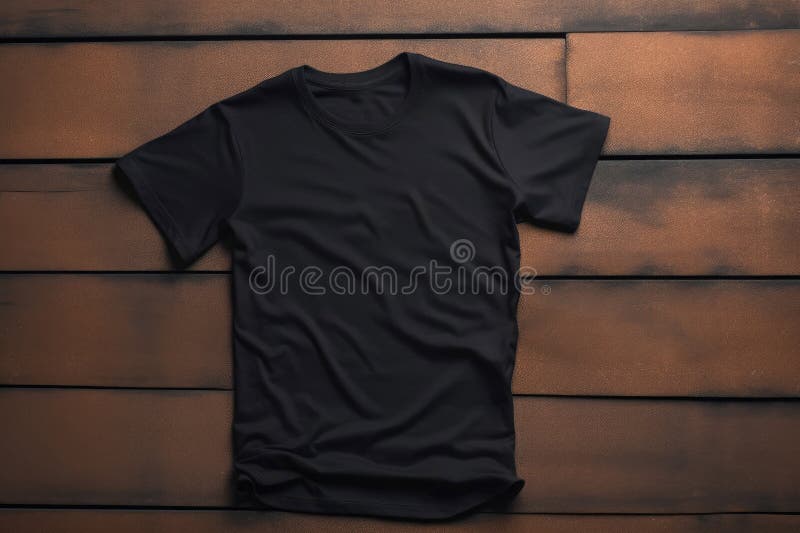 Black Empty T-shirt on a Male Model Stock Illustration - Illustration ...