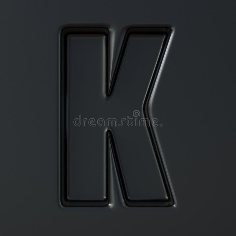 Black Engraved Font Letter K 3D Stock Illustration - Illustration of ...