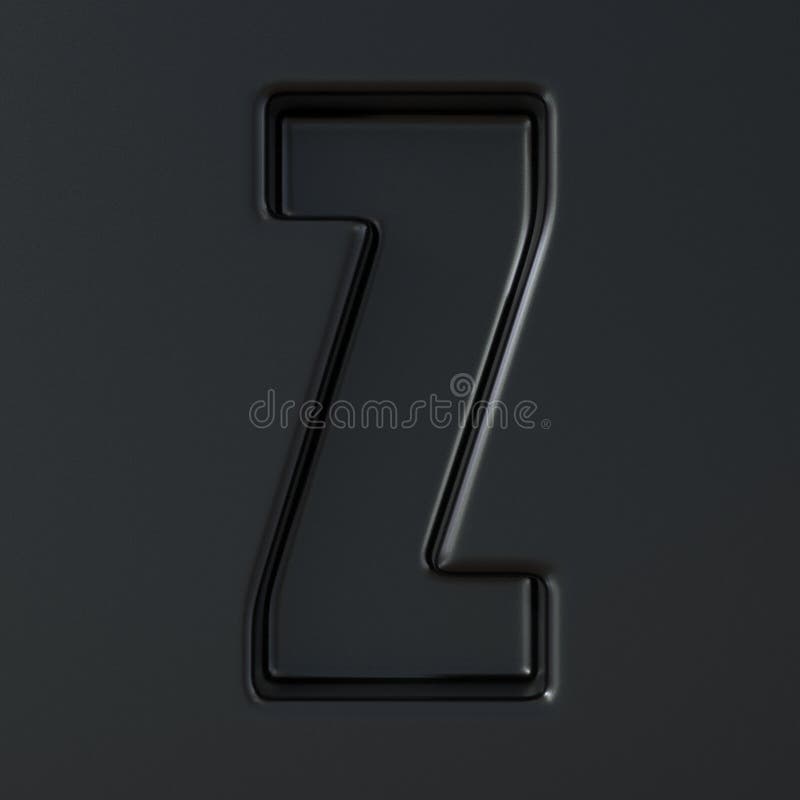 Black Engraved Font Letter Z 3D Stock Illustration - Illustration of ...