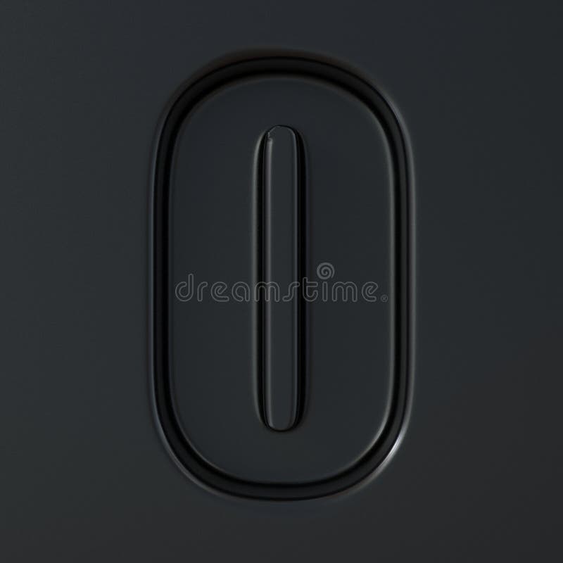 Black Engraved Font Number 0 ZERO 3D Stock Illustration - Illustration ...