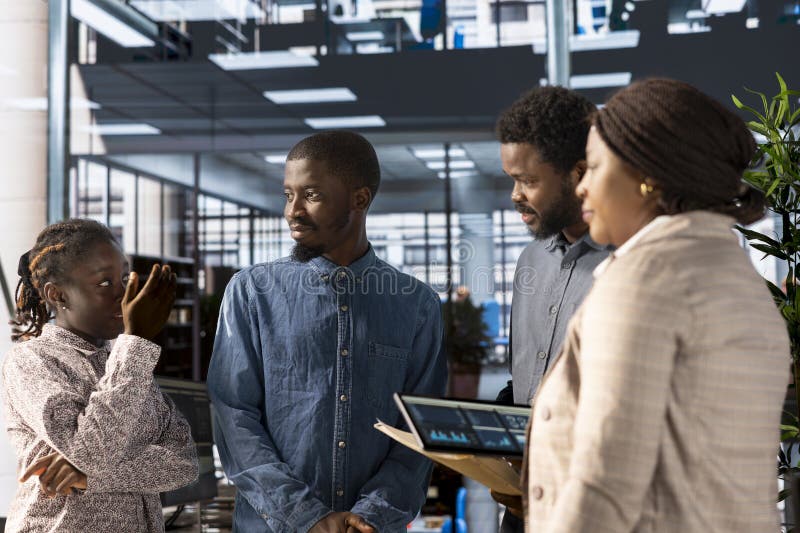 Black Enterprise Professionals Collaborate on Business Strategy Stock ...