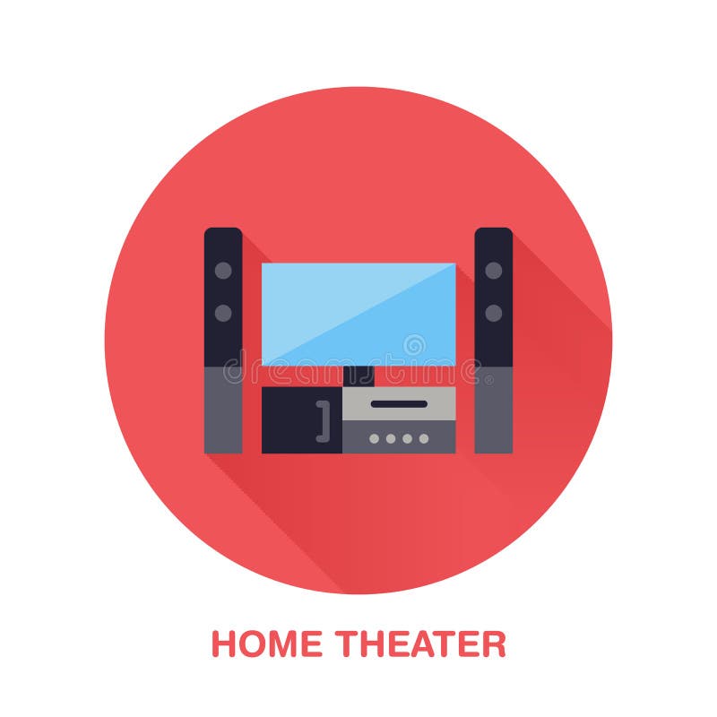 Black Entertainment System with Blank Screen Flat Style Icon. Wireless ...