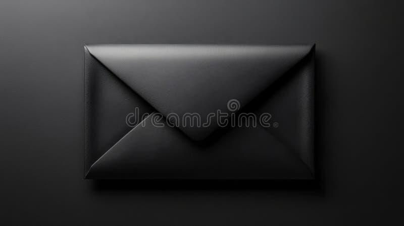 Black Envelope on Dark Background Stock Illustration - Illustration of ...
