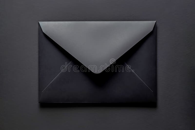 Black Envelope on Dark Background, Generative Ai Stock Illustration ...