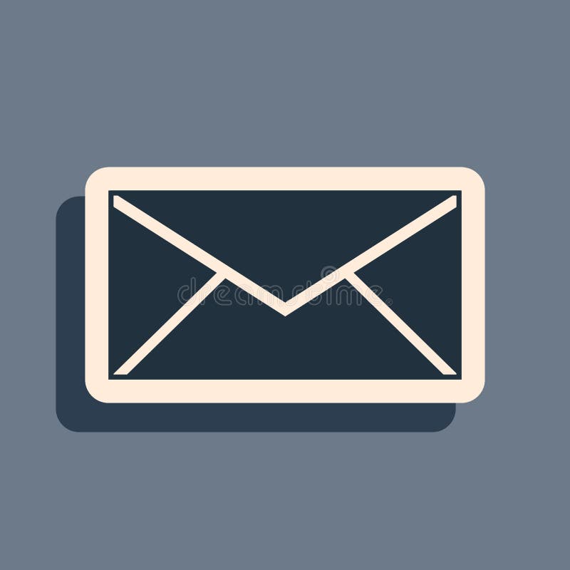Black Envelope Icon Isolated on Grey Background. Email Message Letter ...
