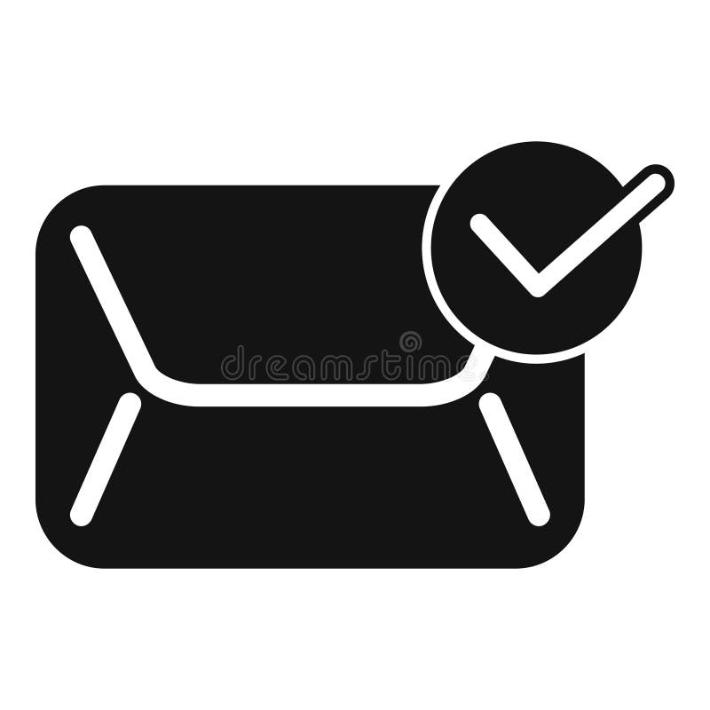 Black Envelope Icon Showing Validation of Sending Stock Vector ...