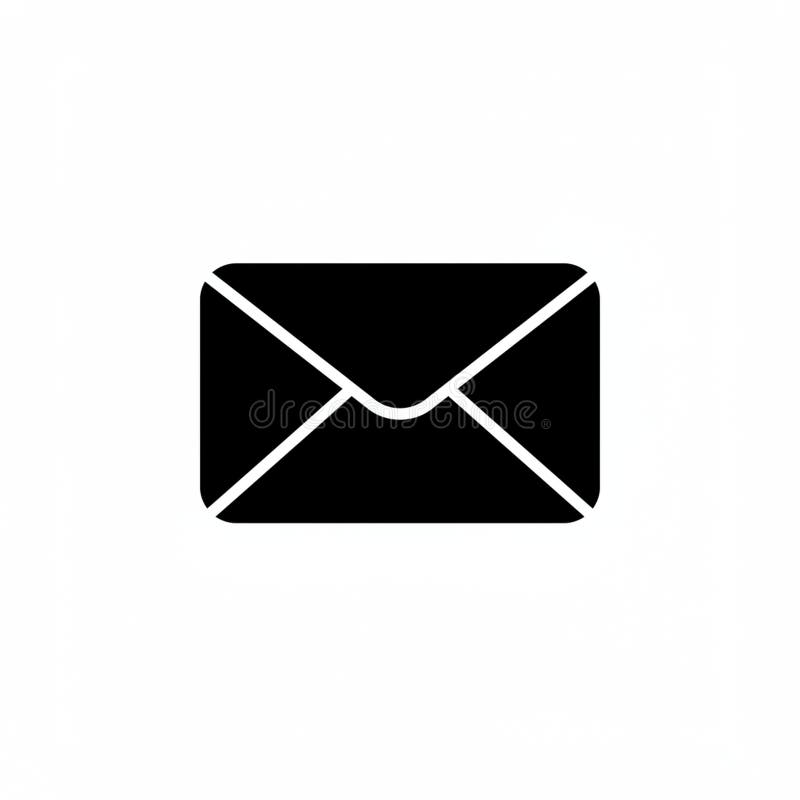 A Black Envelope Icon on a White Background, Symbolizing Email or ...