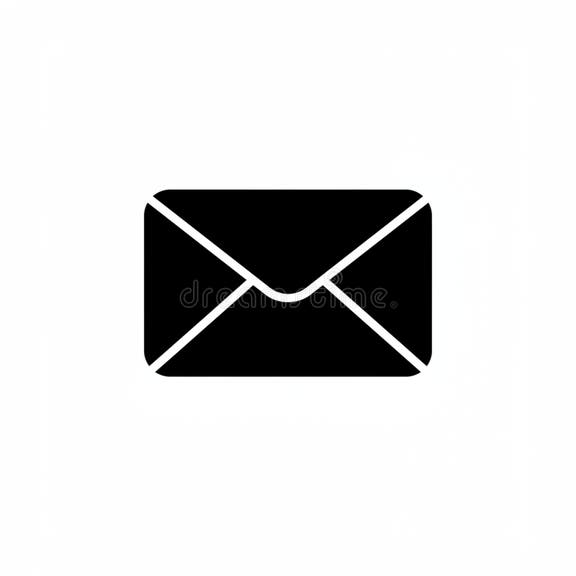 A Black Envelope Icon on a White Background, Symbolizing Email or ...