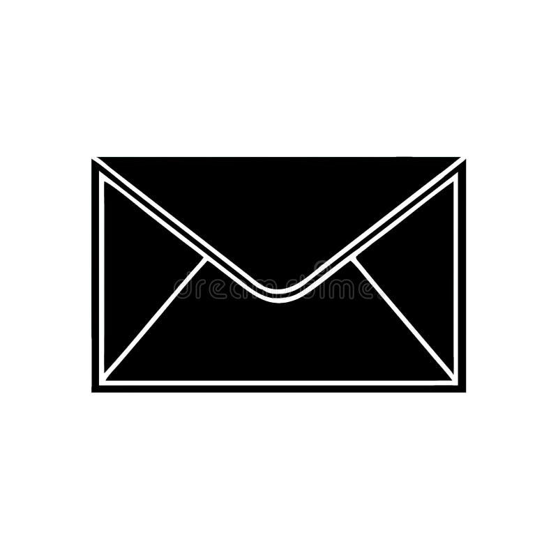 Black Envelope Mail with White Border is Visible Against a Transparent ...