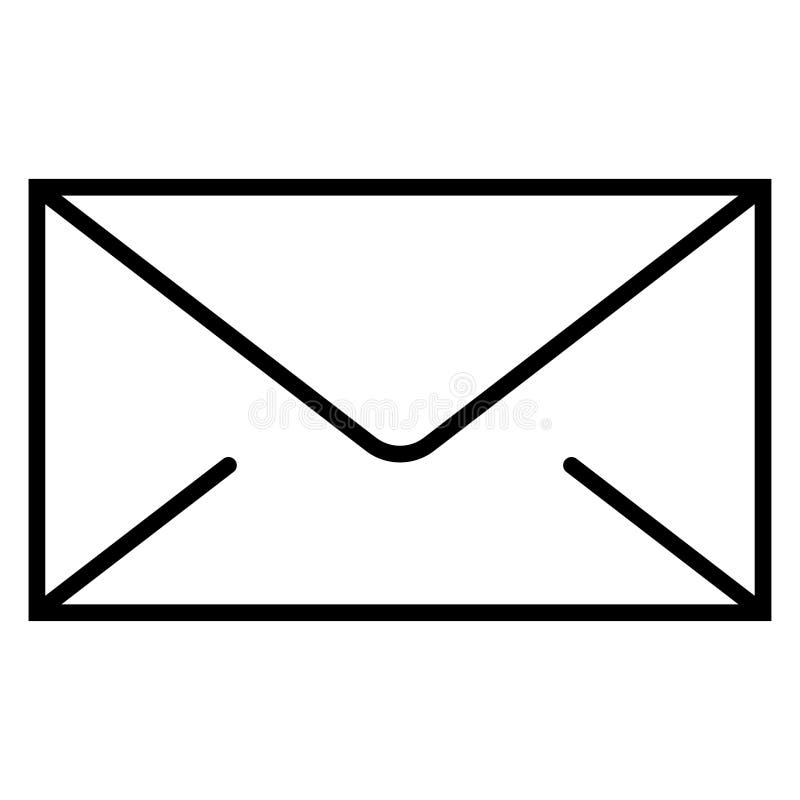 Black Envelope. Outline Mail. Email Symbol Stock Illustration ...