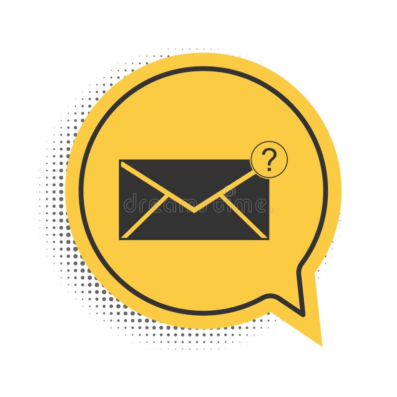 Black Envelope with Question Mark Icon Isolated on White Background ...