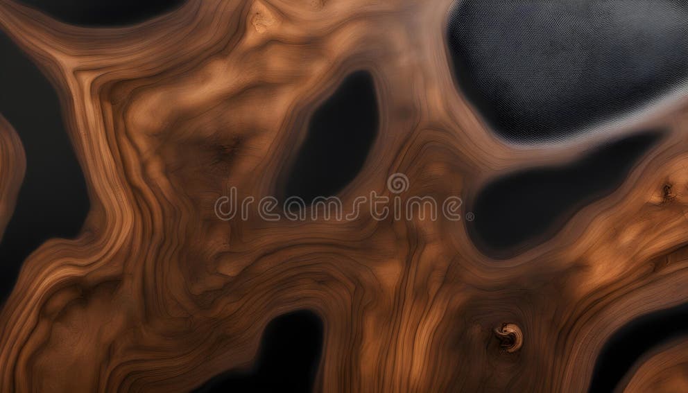 Black Epoxy Resin Panel with Walnut, Texture for Design Stock ...