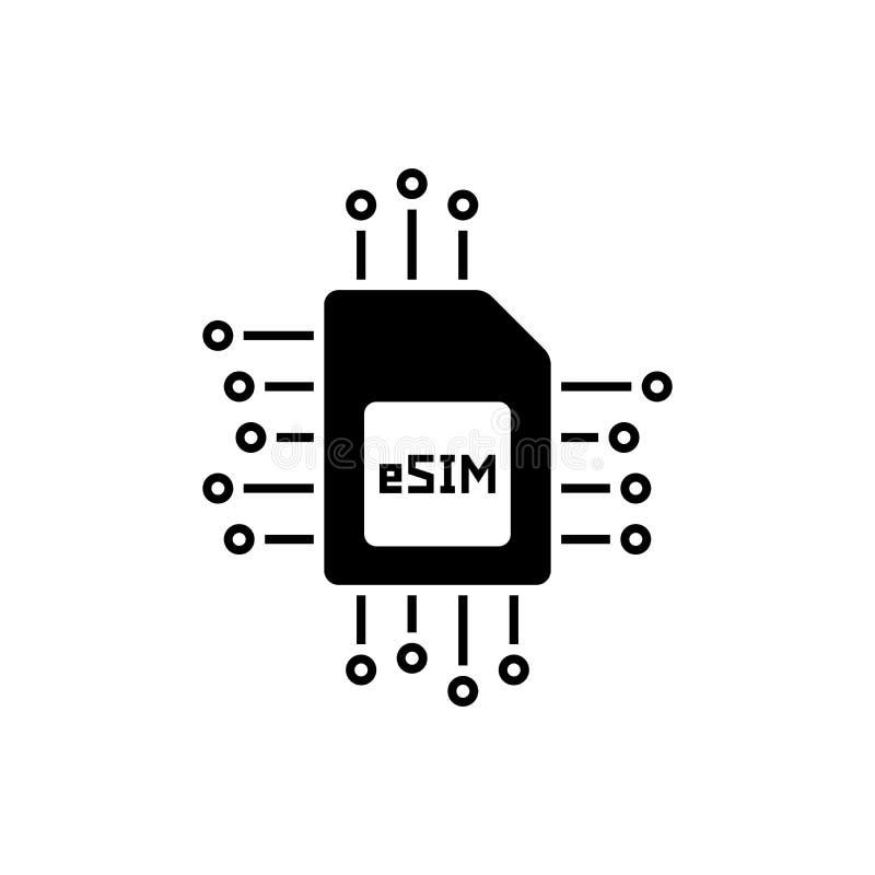 Black Esim or Embedded Sim Icon Stock Vector - Illustration of mobile ...