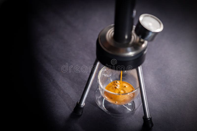 Black Espresso Forge and Glass Accessories Against Black Background ...