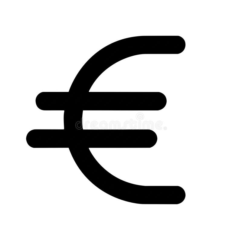 Black Euro Icon. Vector Illustration. Stock Illustration - Illustration ...